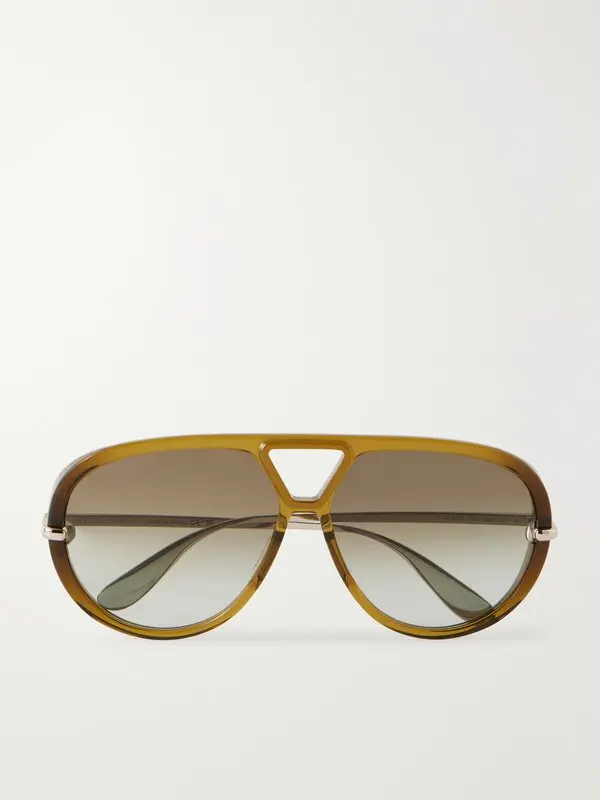 Bottega Veneta Drop' Aviator Acetate Sunglasses - Brown