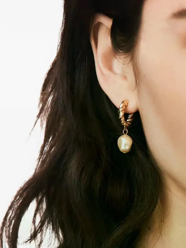 Maje Faux-pearl Twisted-detail Single Earring