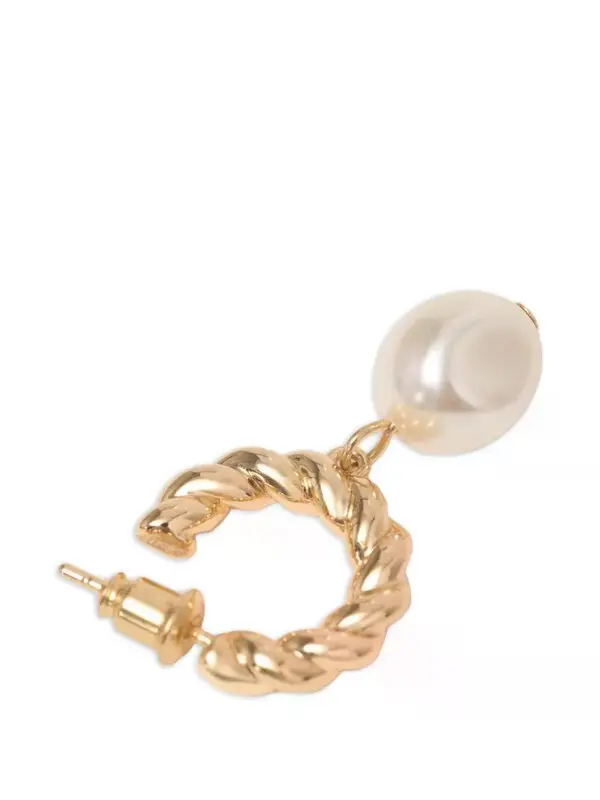 Maje Faux-pearl Twisted-detail Single Earring