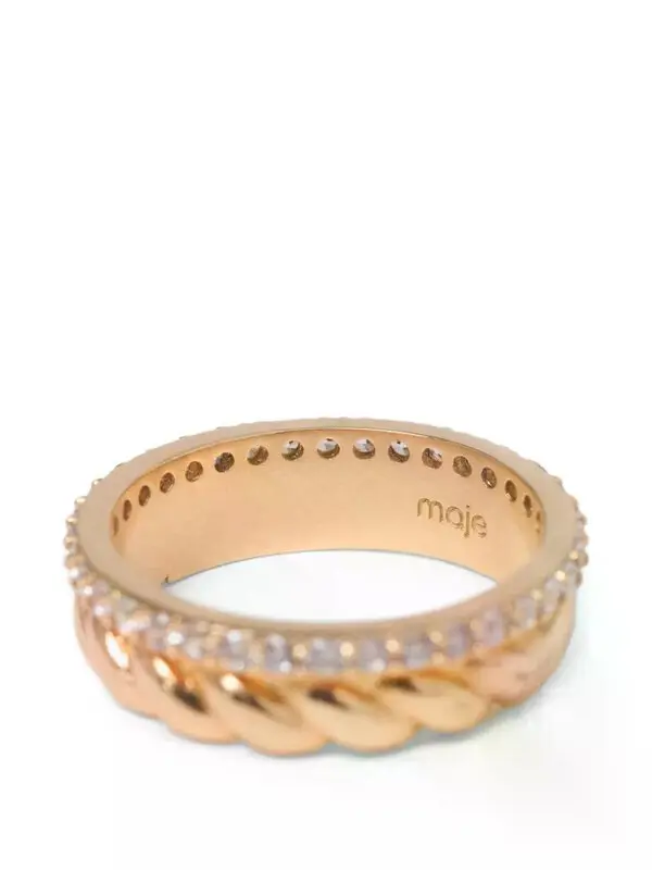 Maje Crystal-embellished Twisted Band Ring