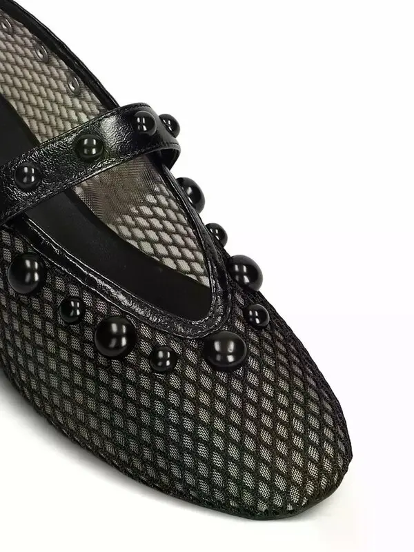BIBI LOU Carinna Stud-embellished Mesh Ballet Flats
