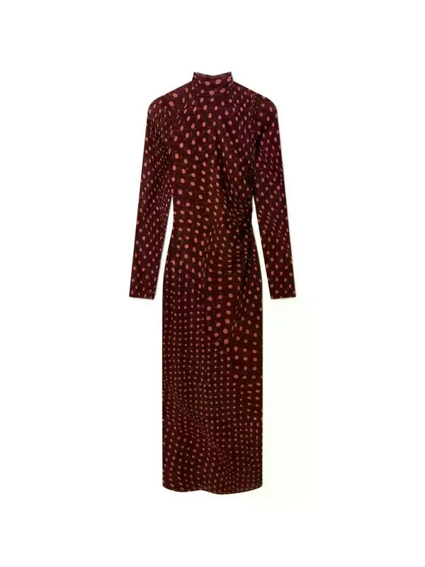 Stella McCartney Polka-dot Ruched Maxi Dress - Red