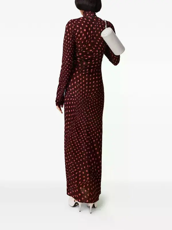 Stella McCartney Polka-dot Ruched Maxi Dress - Red