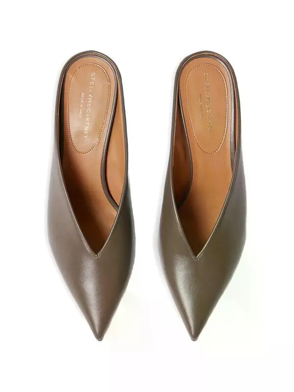 Stella McCartney Pointed-toe V-cut Mules - Brown