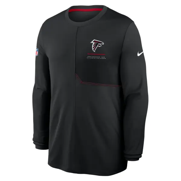 Nike Atlanta Falcons Sideline Coach Dri-fit Nfl Long-sleeve Top - Black