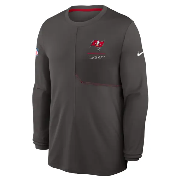 Nike Tampa Bay Buccaneers Sideline Coach Dri-fit Nfl Long-sleeve Top - Grey