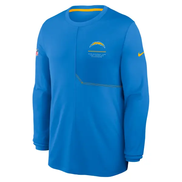 Nike Los Angeles Chargers Sideline Coach Dri-fit Nfl Long-sleeve Top - Blue