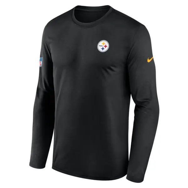 Nike Pittsburgh Steelers Legend Small Logo Dri-fit Nfl Long-sleeve T-shirt - Black