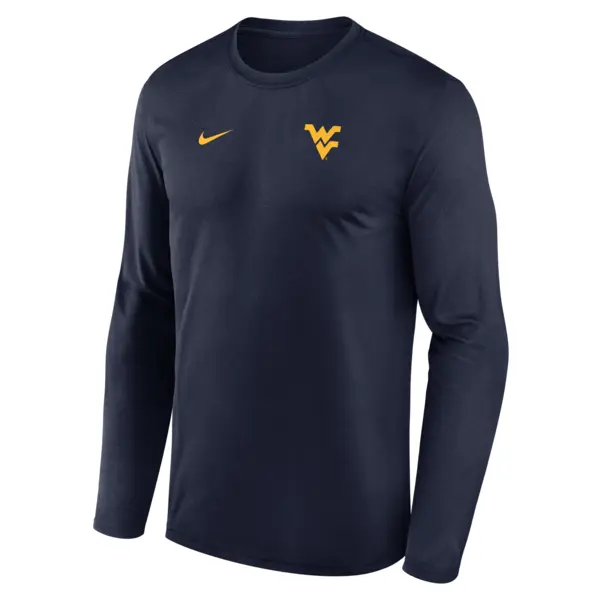 Nike West Virginia Sideline Legend Small Logo Dri-fit College Long-sleeve T-shirt - Blue