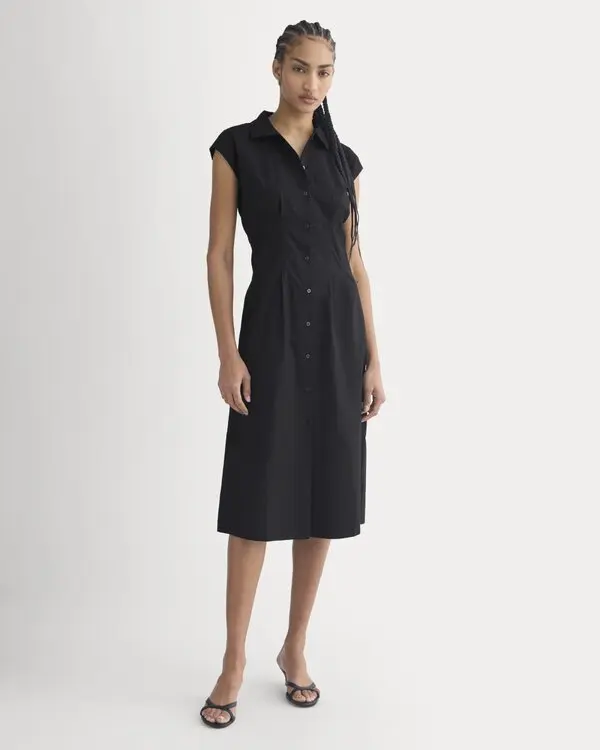 Everlane Muscle Shirtdress In Lightweight Cotton - Black