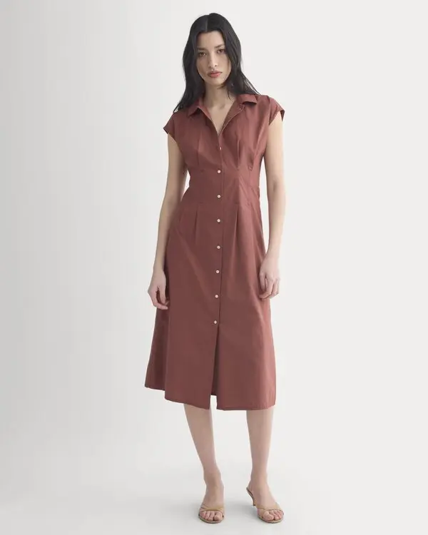 Everlane Sleeveless Shirtdress - Henna Red
