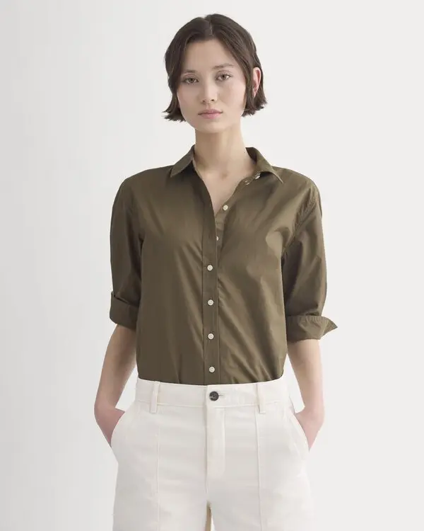 Everlane Lightweight Cotton Cuff Detail Shirt - Beech