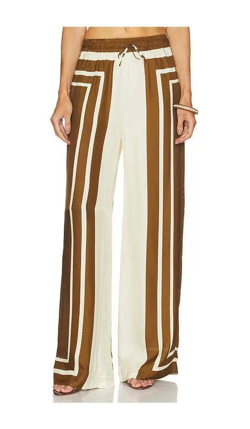 NICHOLAS Sandra Wide Leg Trouser - Spice & Ivory Scarf Print