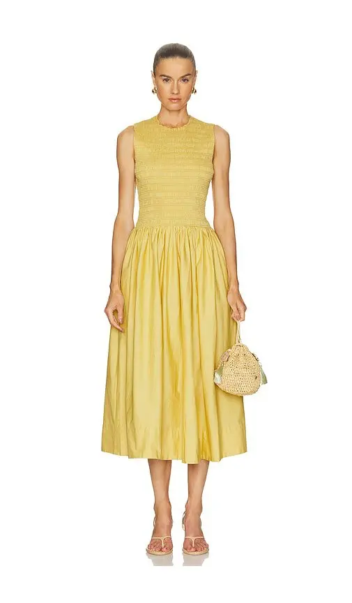 PISTOLA Gladys Smocked Bodice Dress - Light Tumeric