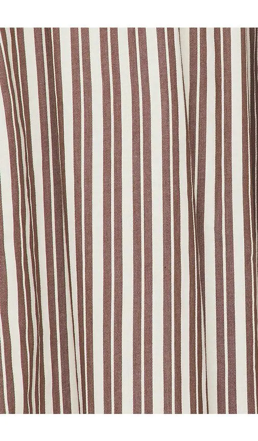 PISTOLA Bianca Shirred Midi Dress With Vertical Stripes