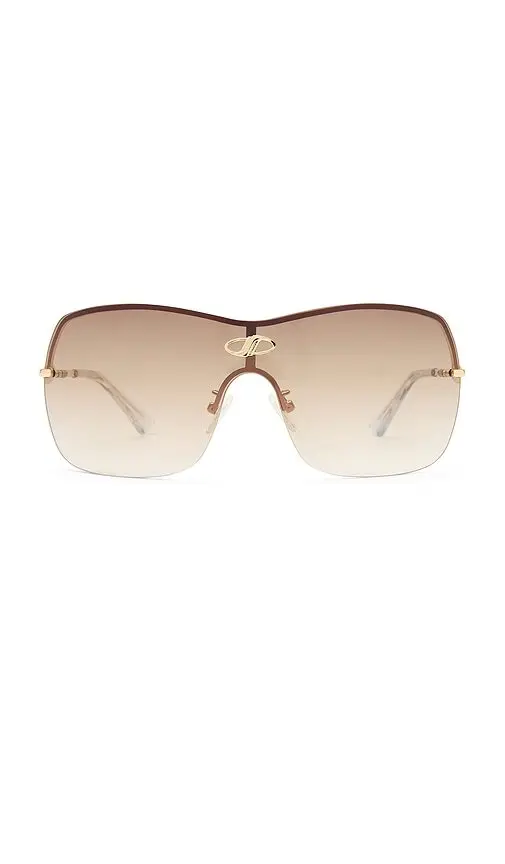 Le Specs Parallel Universe Sunglasses - Gold & Tan Gradient With Gold Flash