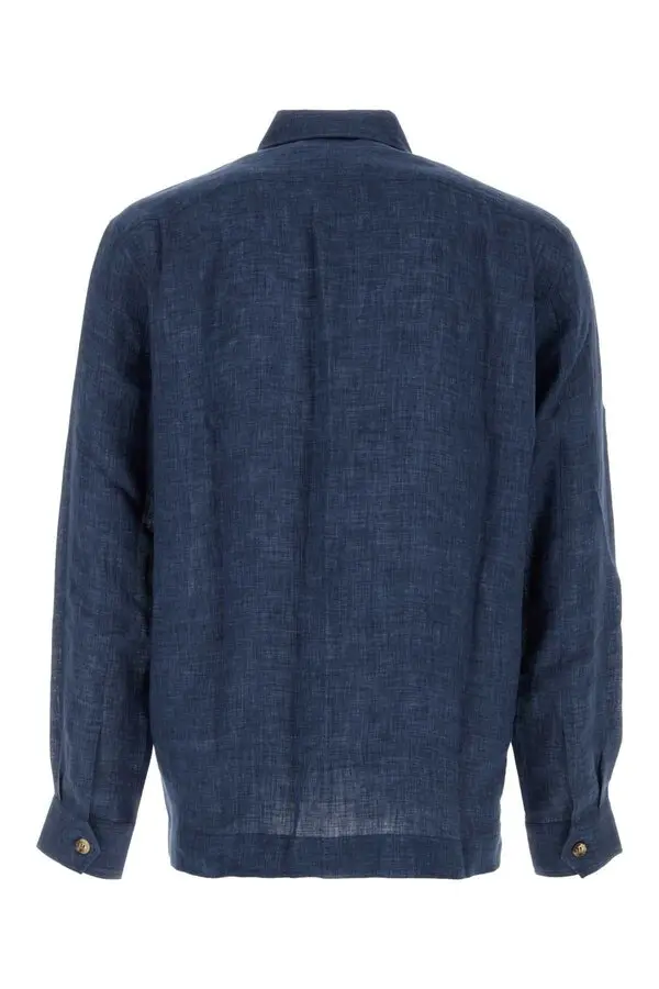 Brunello Cucinelli Navy Linen Shirt