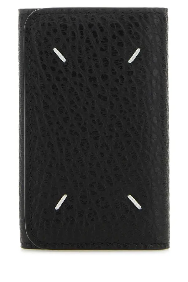 MAISON MARGIELA Leather Four Stitches Keyring Case - Black