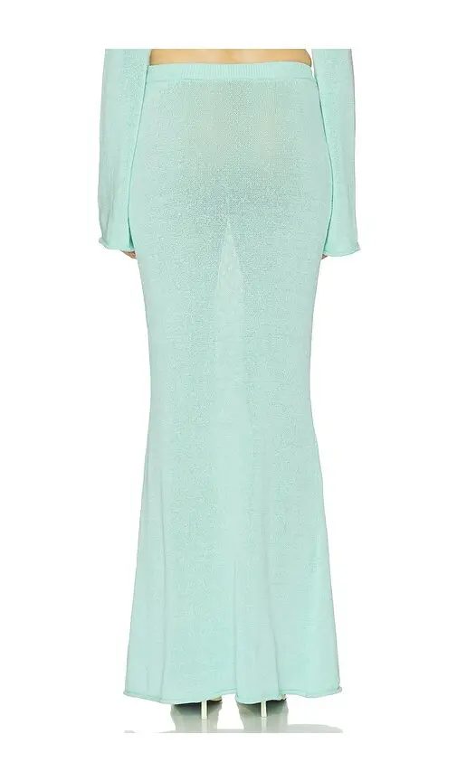 SEROYA Kora Crochet Knit Maxi Skirt - Teal