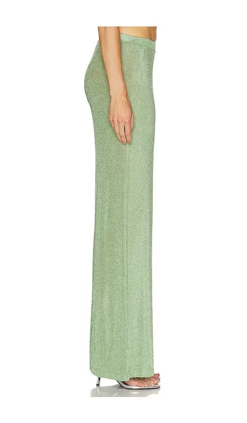 SEROYA Metallic Knit Wide Leg Pant - Green