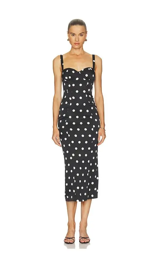 NICHOLAS Polka Dot Midi Dress