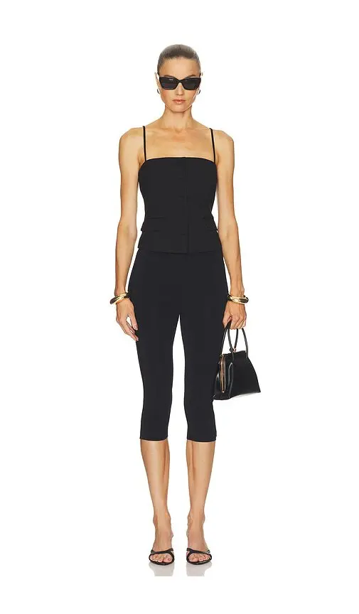 Rag & Bone Irina Ponte Squareneck Button Tank