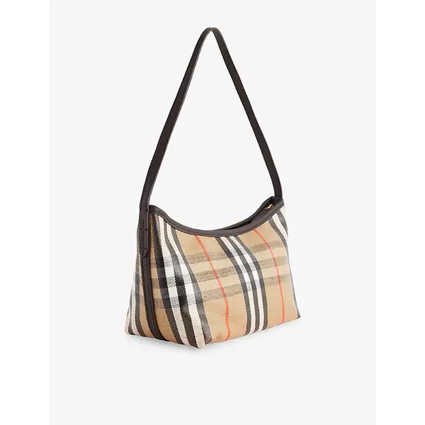 Burberry Mini Highlands Waxed-cotton Baguette Shoulder Bag