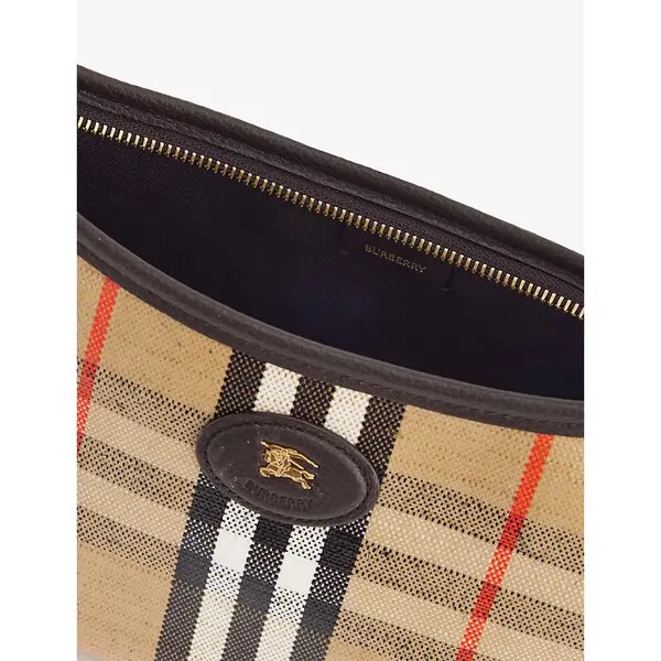 Burberry Mini Highlands Waxed-cotton Baguette Shoulder Bag