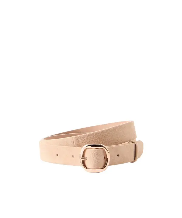 Gabriela Hearst Suede Buckle Belt - Beige