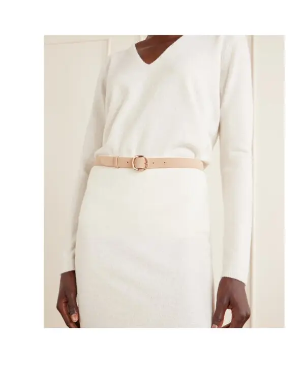 Gabriela Hearst Suede Buckle Belt - Beige