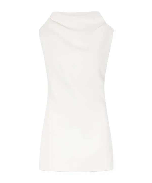 Khaite Crepe Satin Mini Dress With Cowl Neck