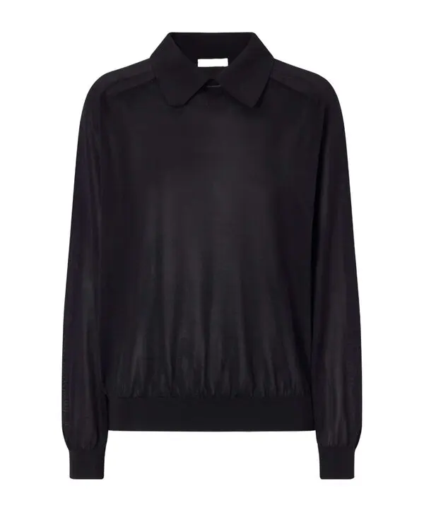 Khaite Silk-knitted Polo Sweater