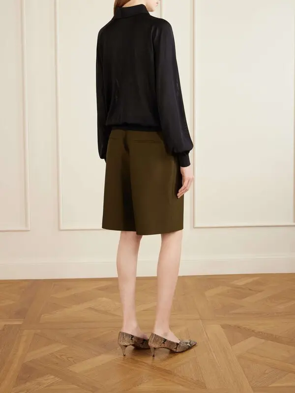 Khaite Silk-knitted Polo Sweater