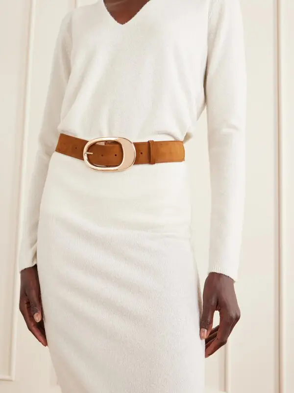 Gabriela Hearst Suede Belt With Abstract Buckle