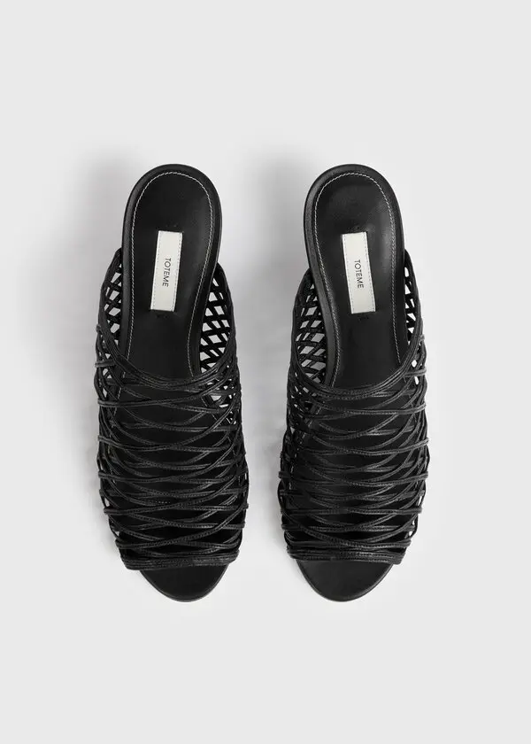 TOTEME Round Toe Wedge Sandals