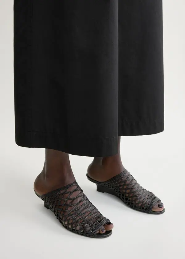 TOTEME Round Toe Wedge Sandals