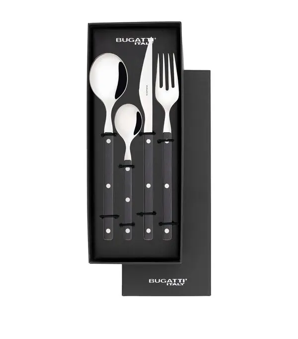 BUGATTI Stainless Steel Allegra 24-piece Cutlery Set - Black