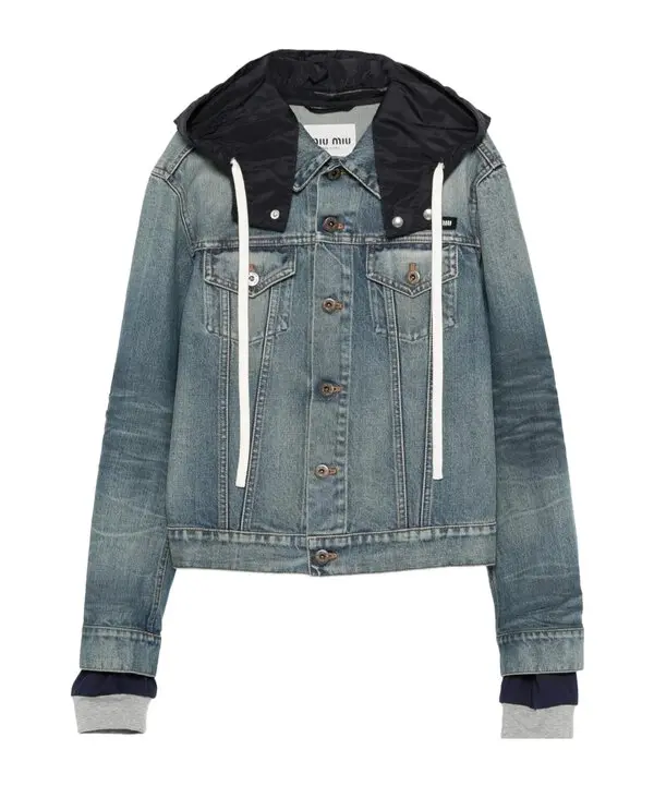 Miu Miu Hooded Denim Jacket