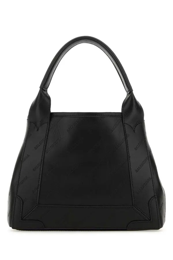 Balenciaga Leather Cabas Navy Xs Handbag - Black