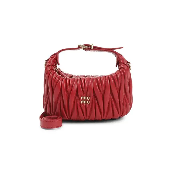 Miu Miu Lamb Leather Mini Bag - Red