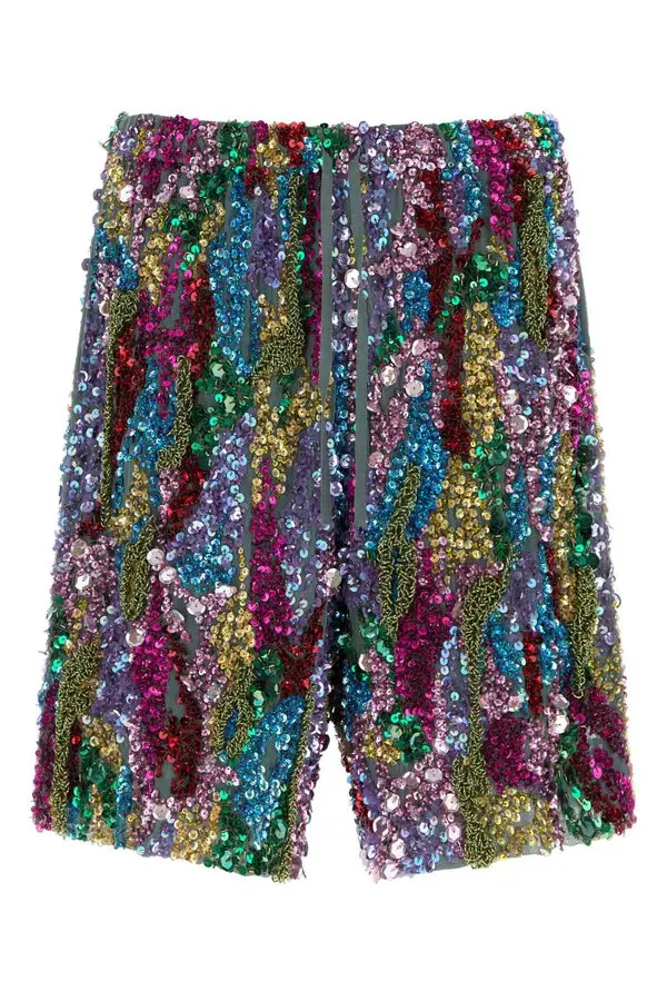 Dries Van Noten Embellished Crepe Bermuda Shorts - Multicolor