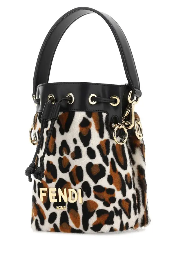 Fendi Printed Calf Hair And Leather Mini Mon Tresor Bucket Bag - Multicolor