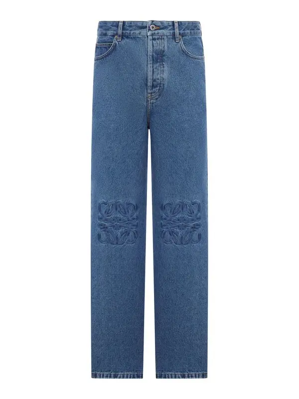 Loewe Baggy Anagram Denim Jeans - Blue