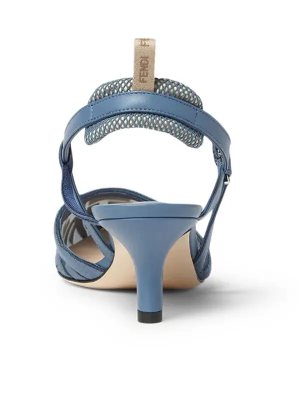 Fendi Colibrì Lite Slingback Mesh Ff Embroidery Mid Heel