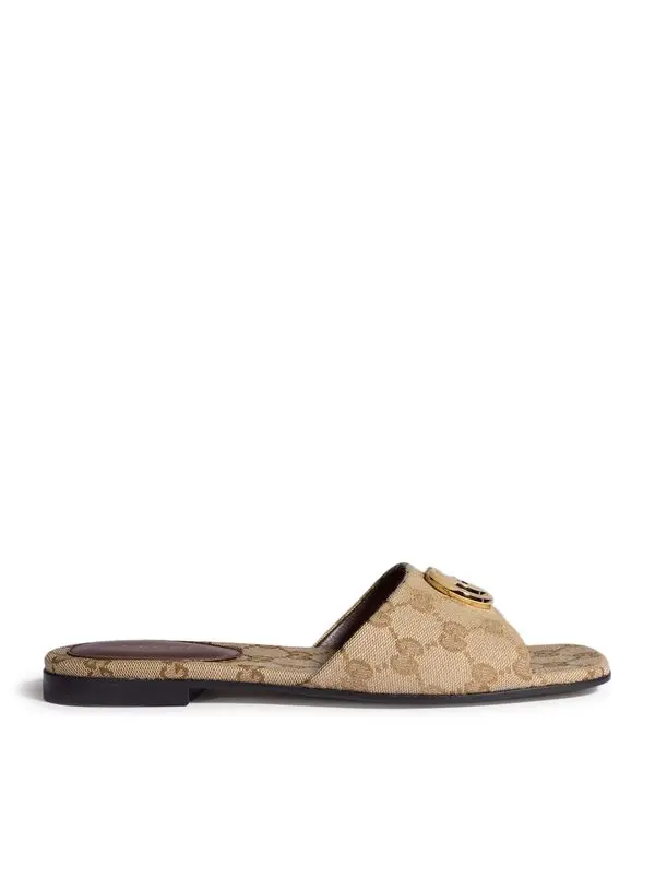 Gucci Gg Canvas Slider Sandals - Multicolor