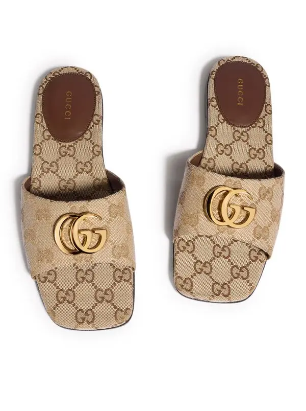 Gucci Gg Canvas Slider Sandals - Multicolor