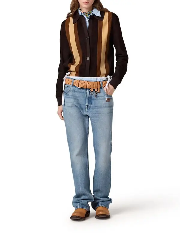 Miu Miu Five-pocket Washed Denim Trousers