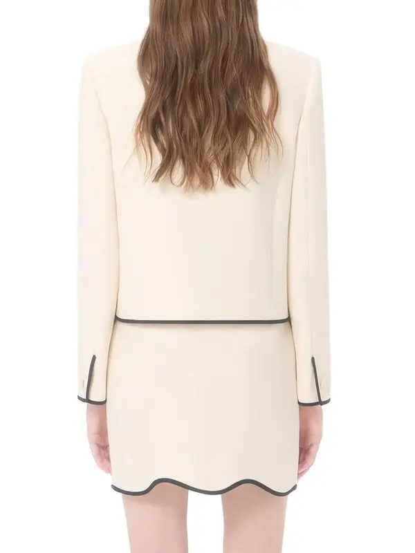Valentino Garavani Wool And Silk Crepe Jacket With Contrasting Trim - Multicolor