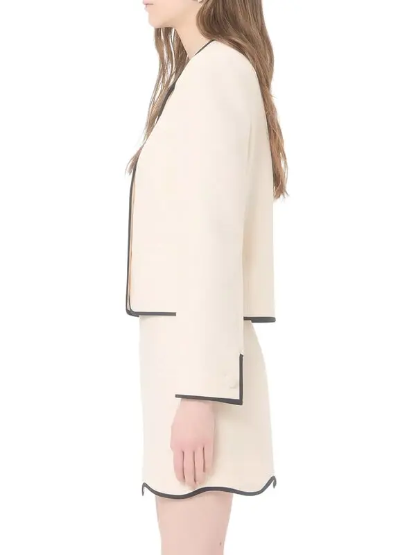 Valentino Garavani Wool And Silk Crepe Jacket With Contrasting Trim - Multicolor