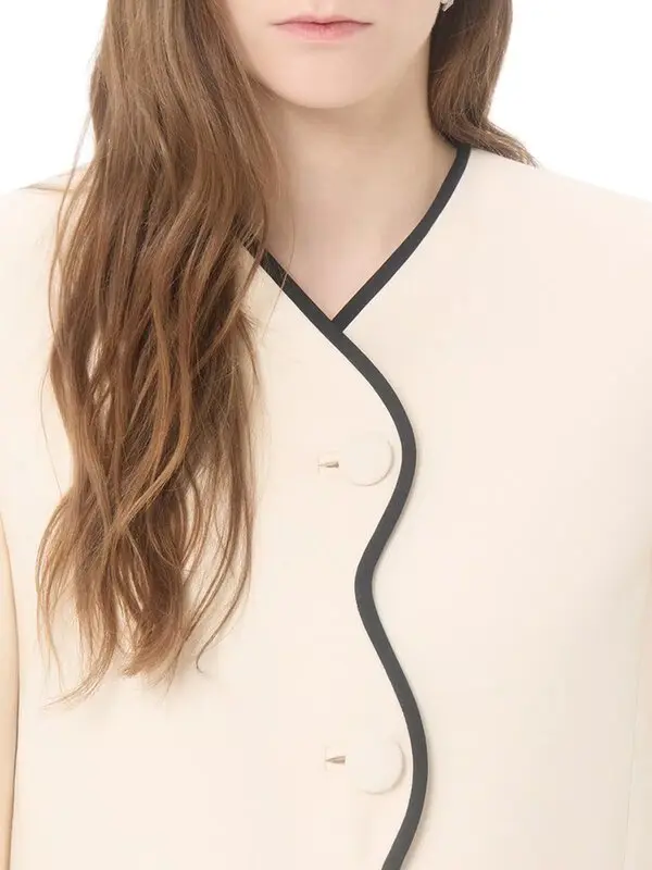 Valentino Garavani Wool And Silk Crepe Jacket With Contrasting Trim - Multicolor